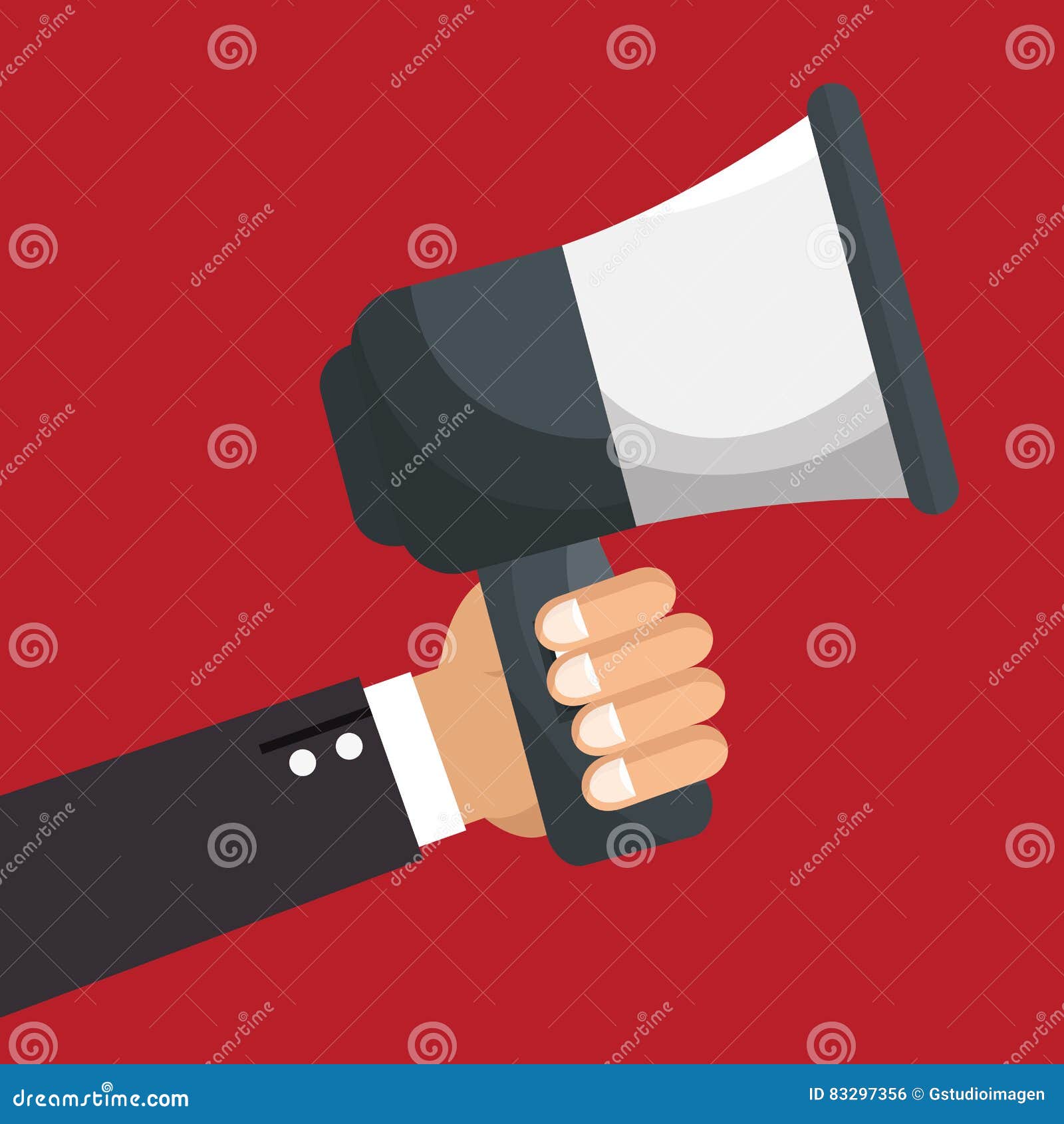 Hand human with megaphone stock illustration. Illustration of equipment ...