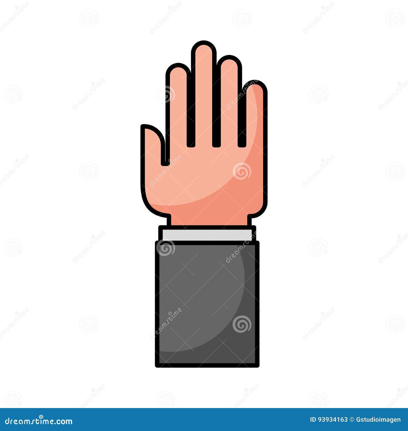Hand human open icon stock vector. Illustration of stop - 93934163