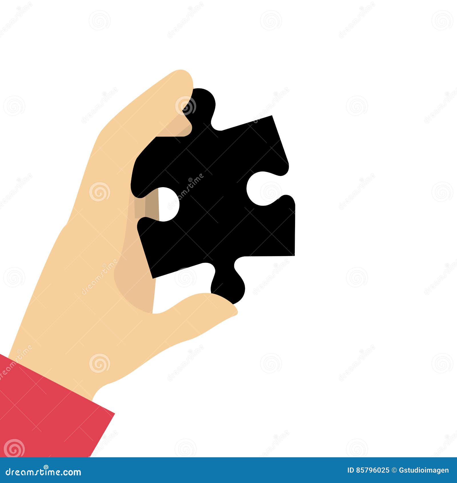 Hand Human with Puzzle Game Piece Isolated Icon Stock Vector ...