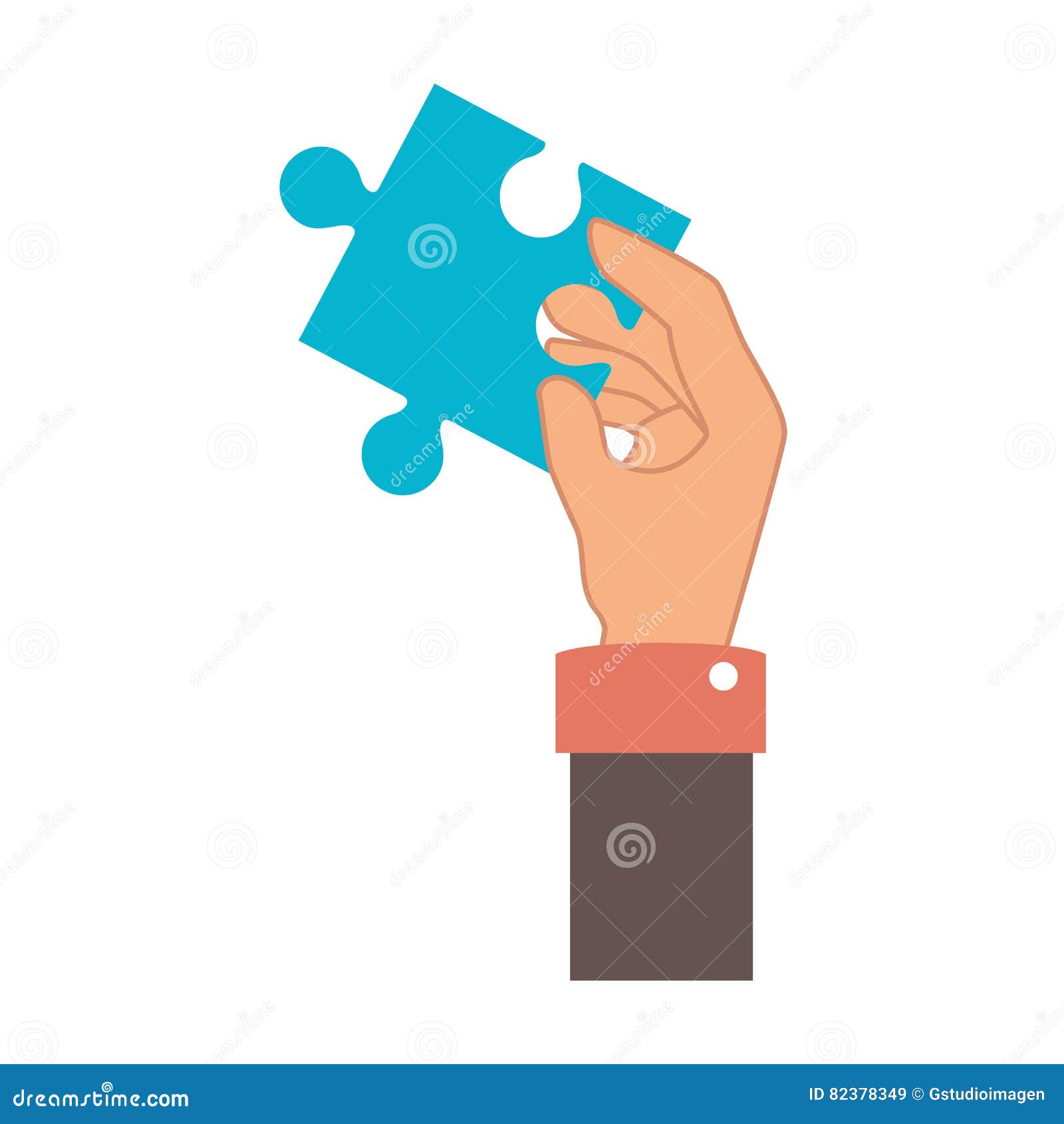 Hand Human with Puzzle Pieces Game Icon Stock Illustration ...