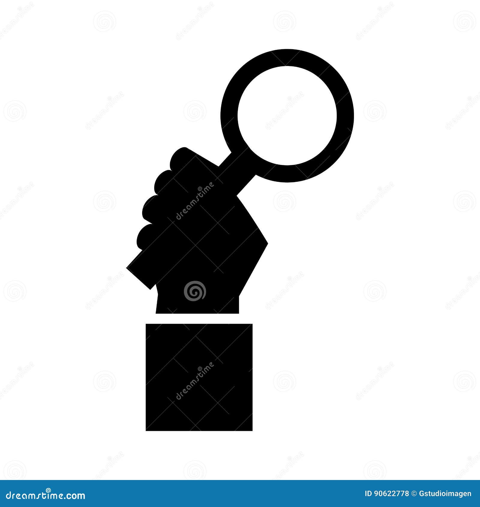 Hand Human with Search Magnifying Glass Icon Stock Vector ...