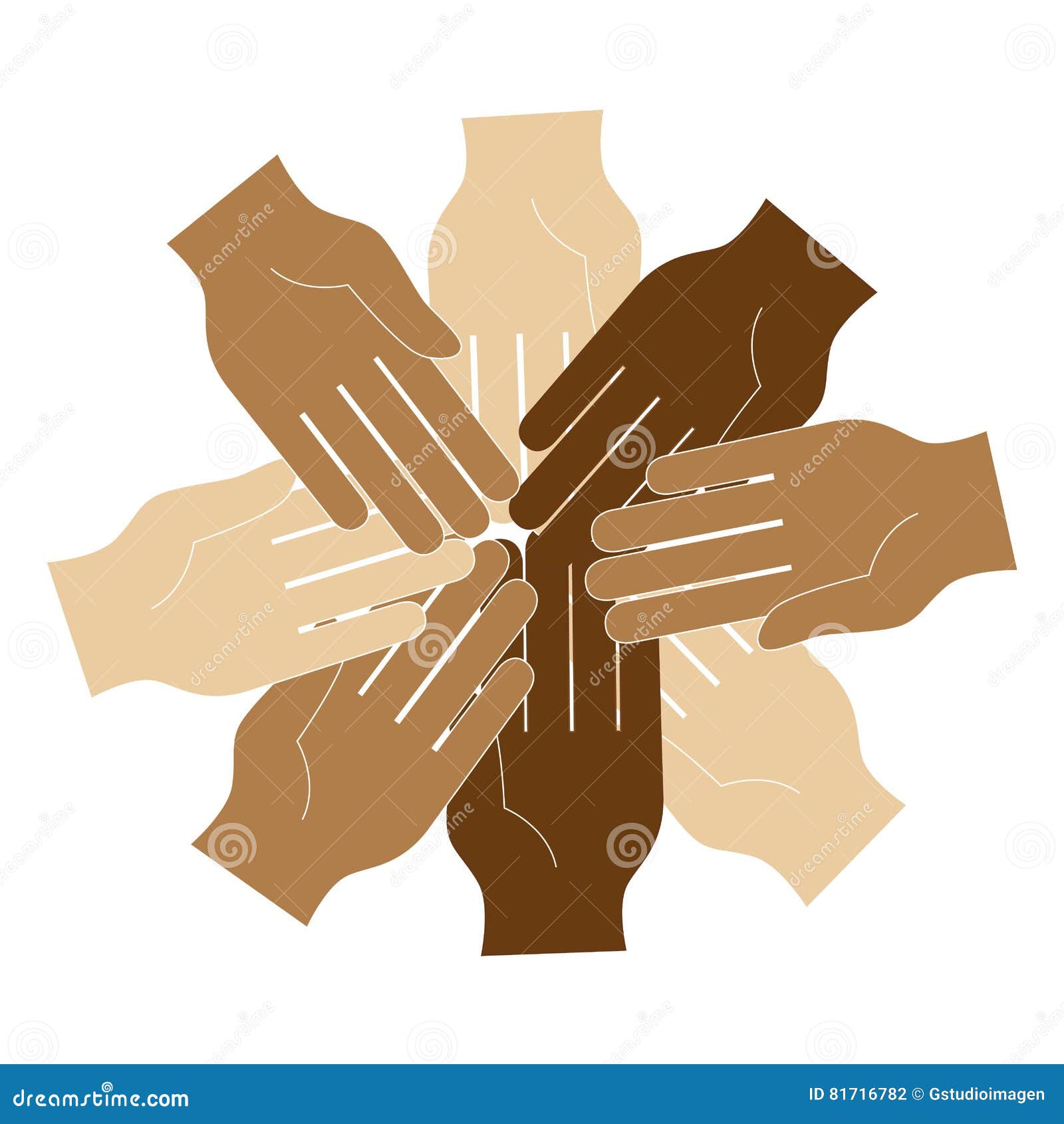 Hand Human Silhouette Colors Community Icon Stock Vector - Illustration ...