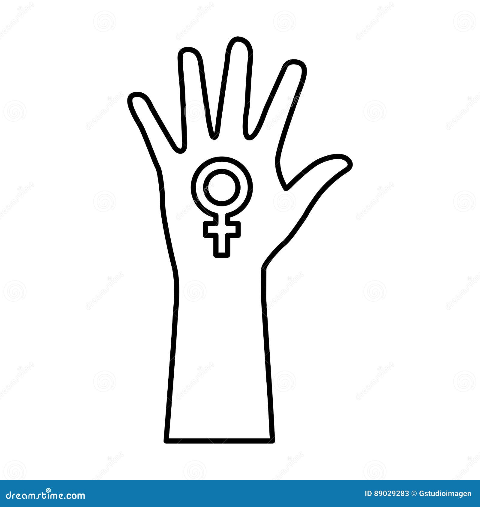 Hand Human Silhouette with Female Symbol Icon Stock Vector ...