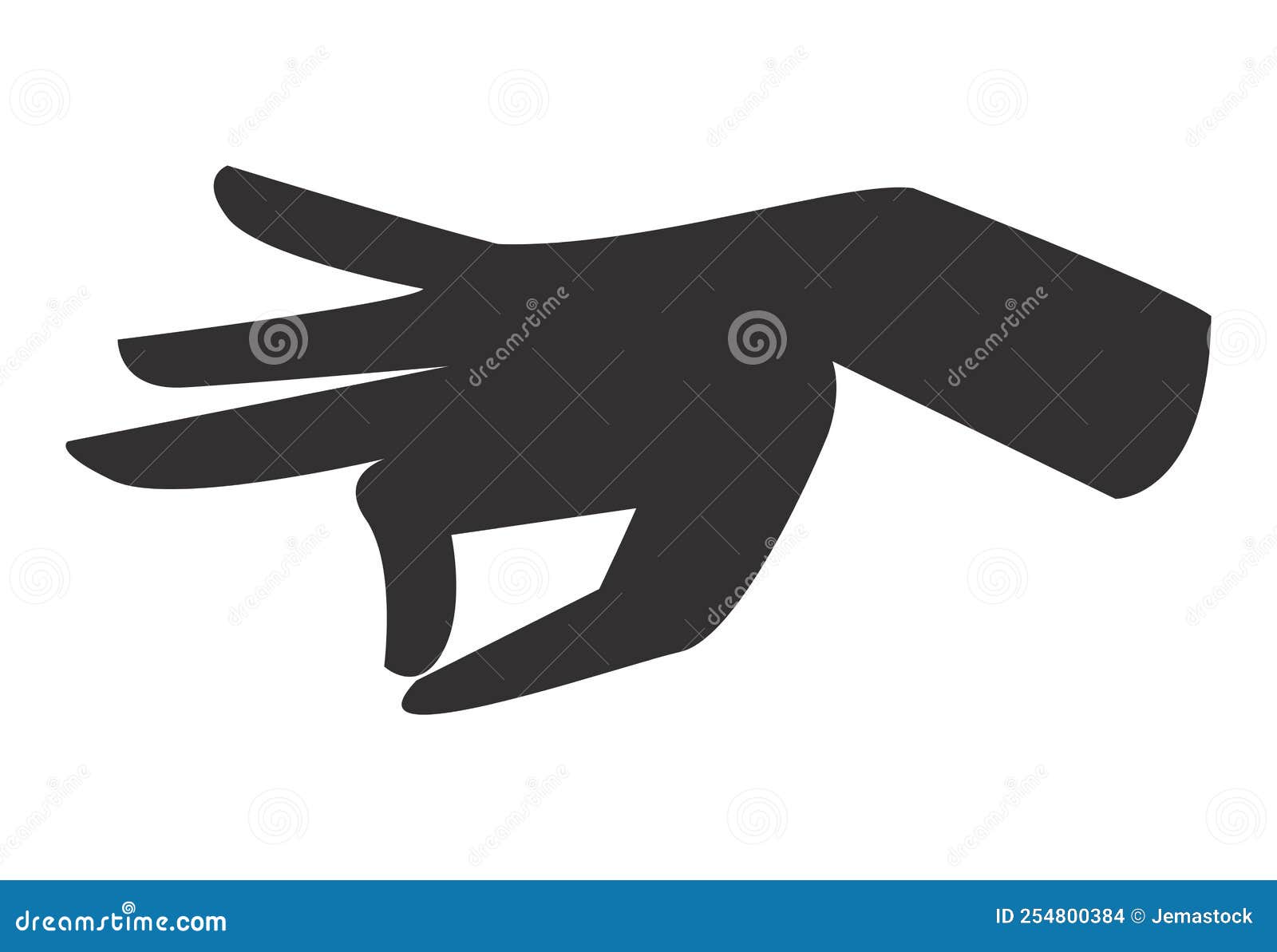 Hand human silhouette stock vector. Illustration of human - 254800384