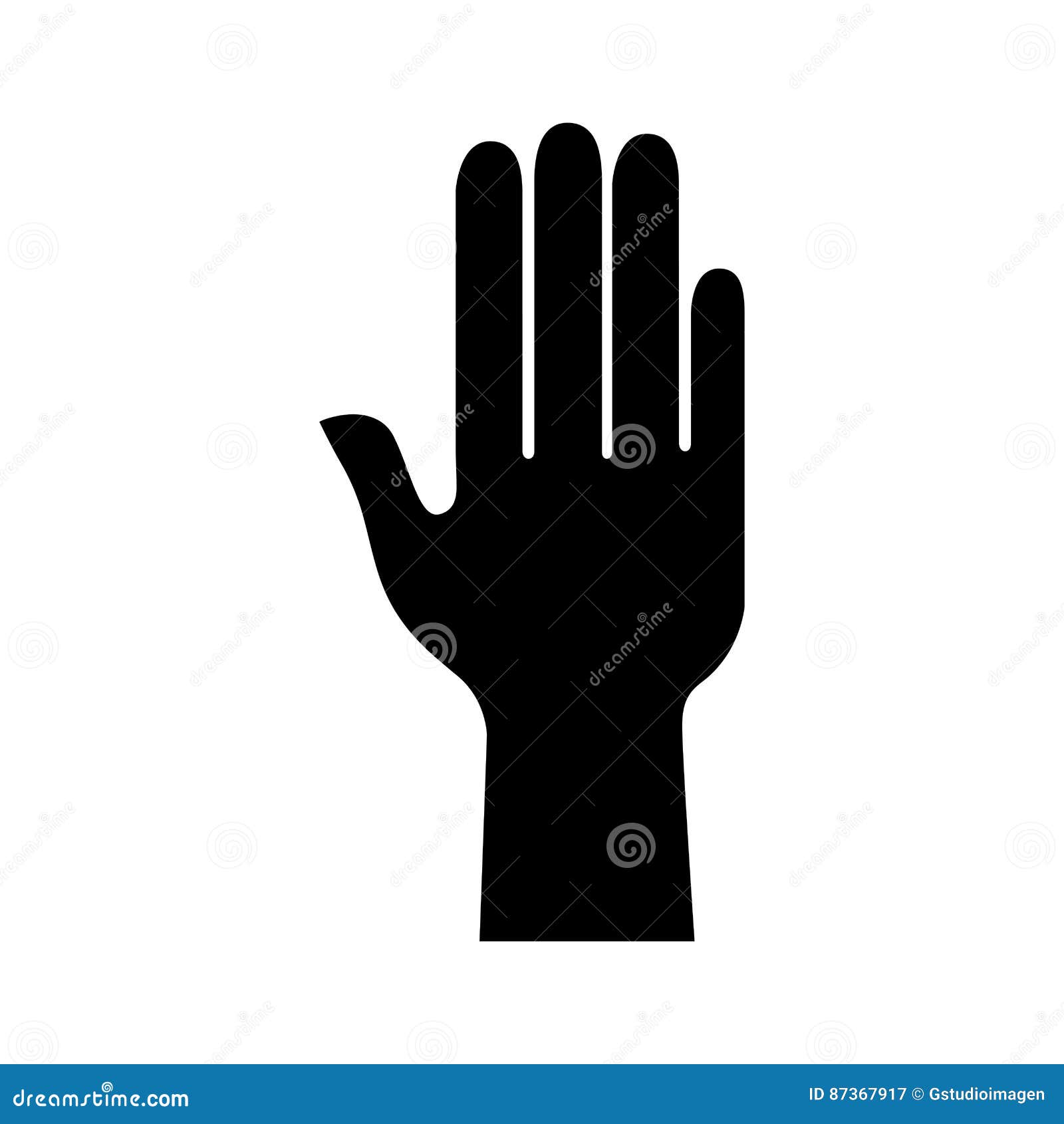 Hand human silhouette icon stock vector. Illustration of background ...