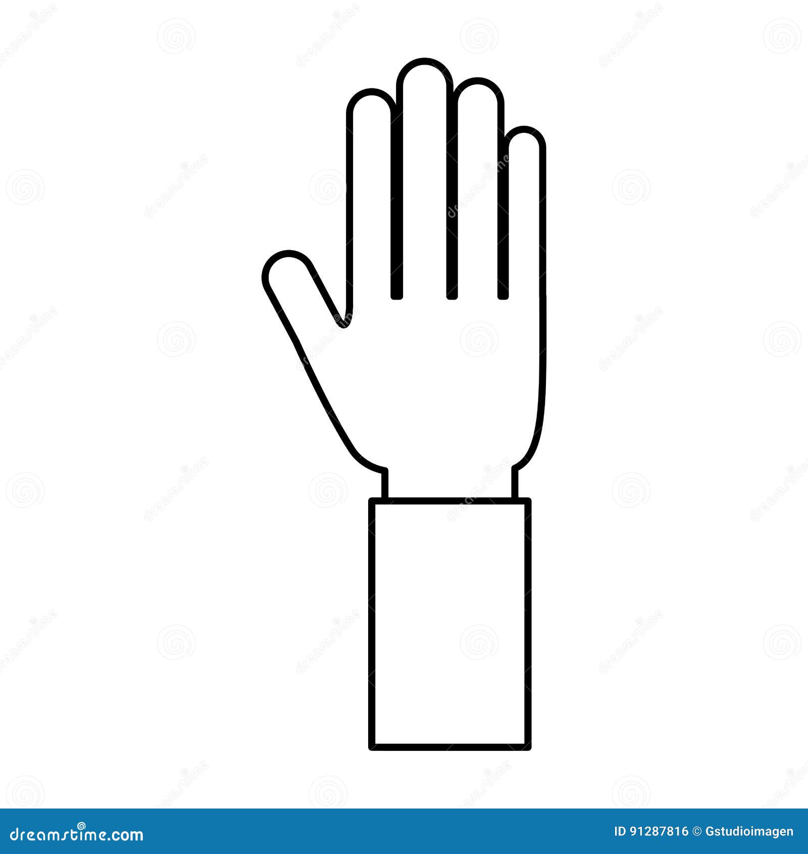 Hand human silhouette icon stock vector. Illustration of sign - 91287816