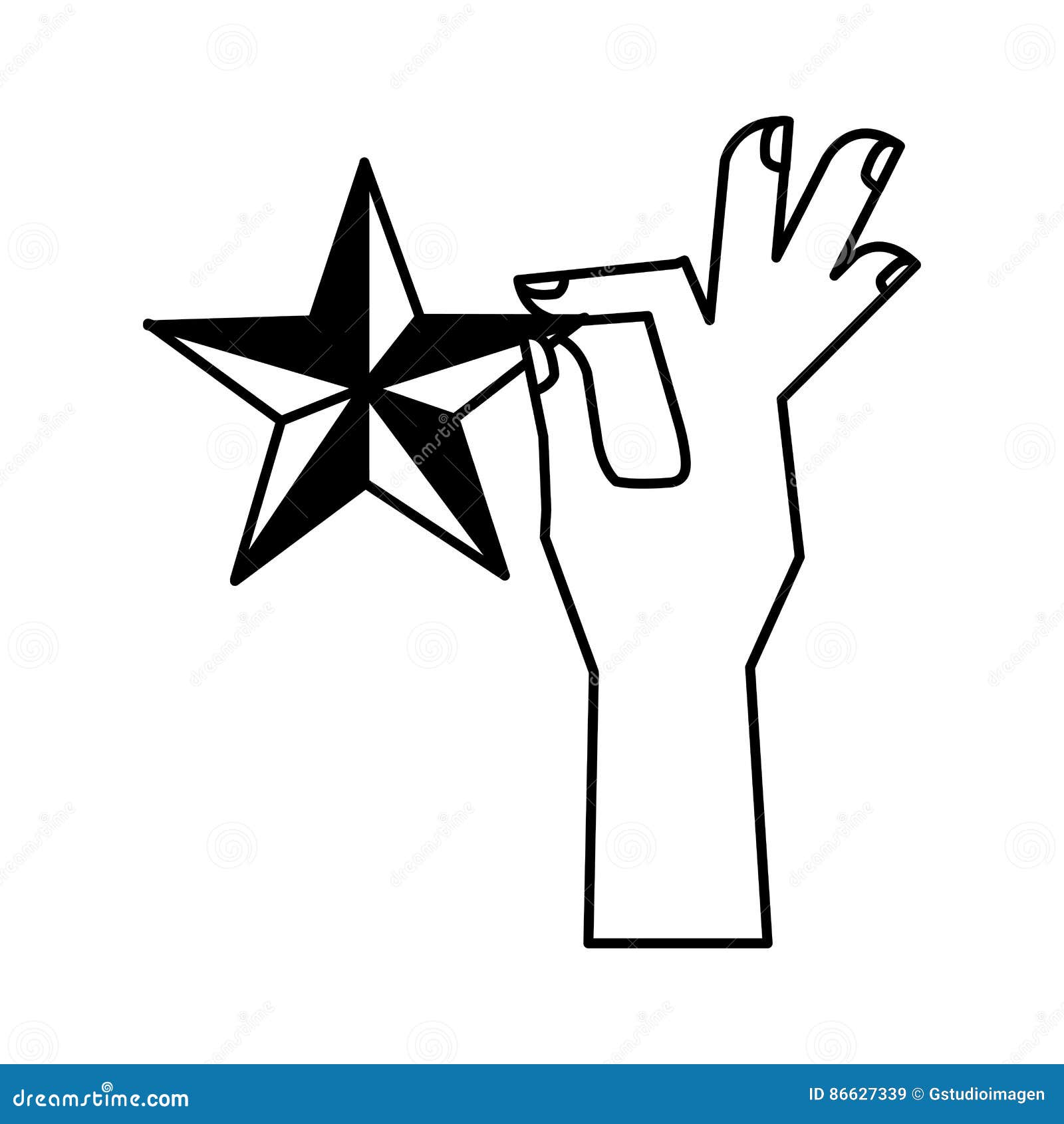 Hand human with star stock vector. Illustration of giving - 86627339