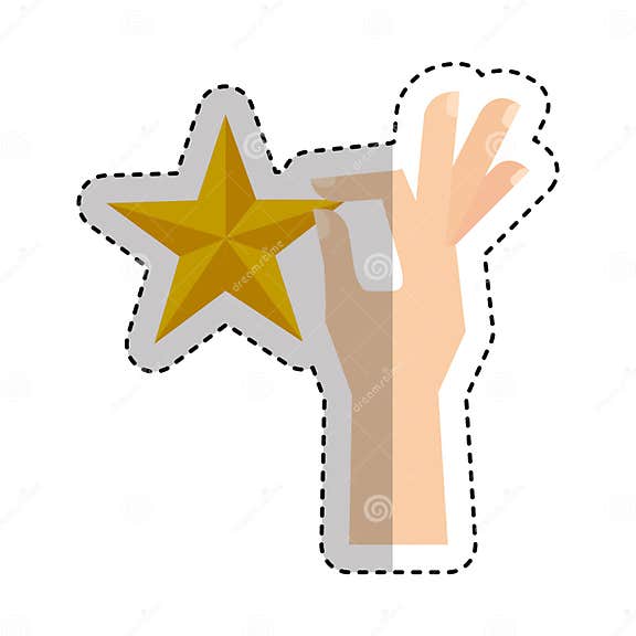 Hand human with star stock vector. Illustration of shape - 86627481