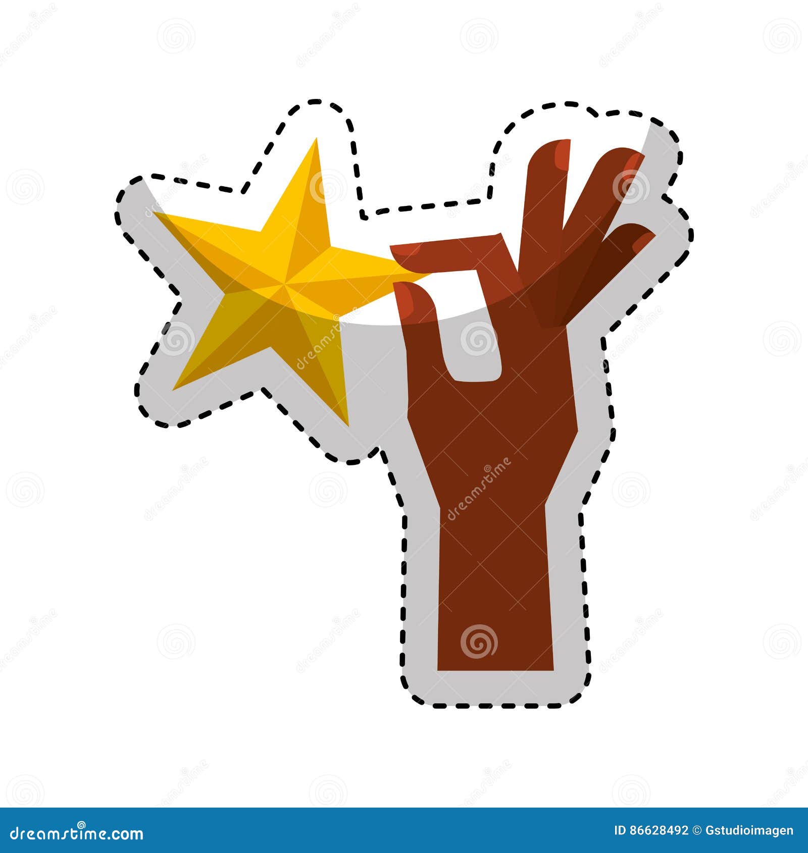 Hand human with star stock vector. Illustration of single - 86628492