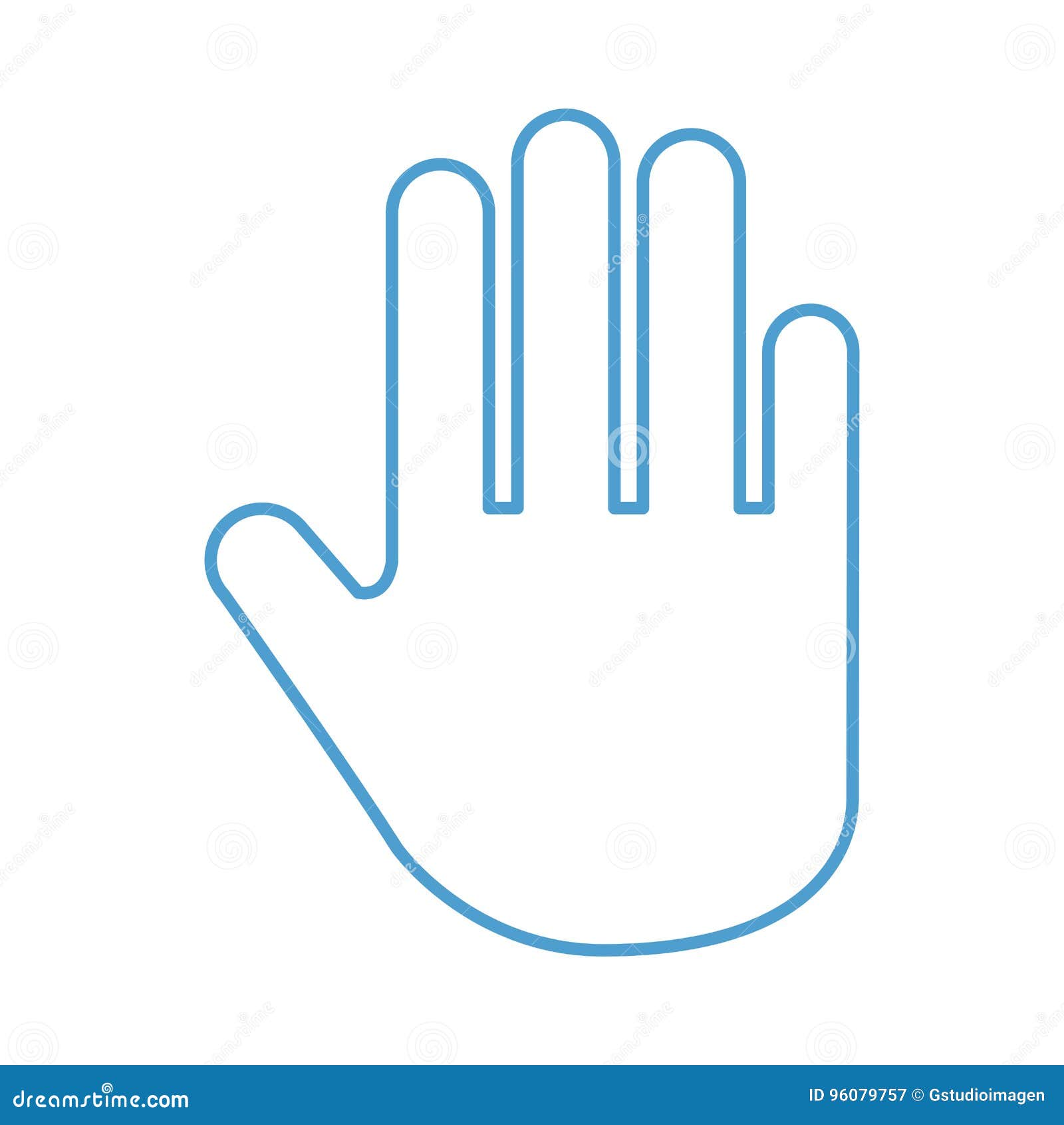 Hand human stop icon stock vector. Illustration of gesture - 96079757