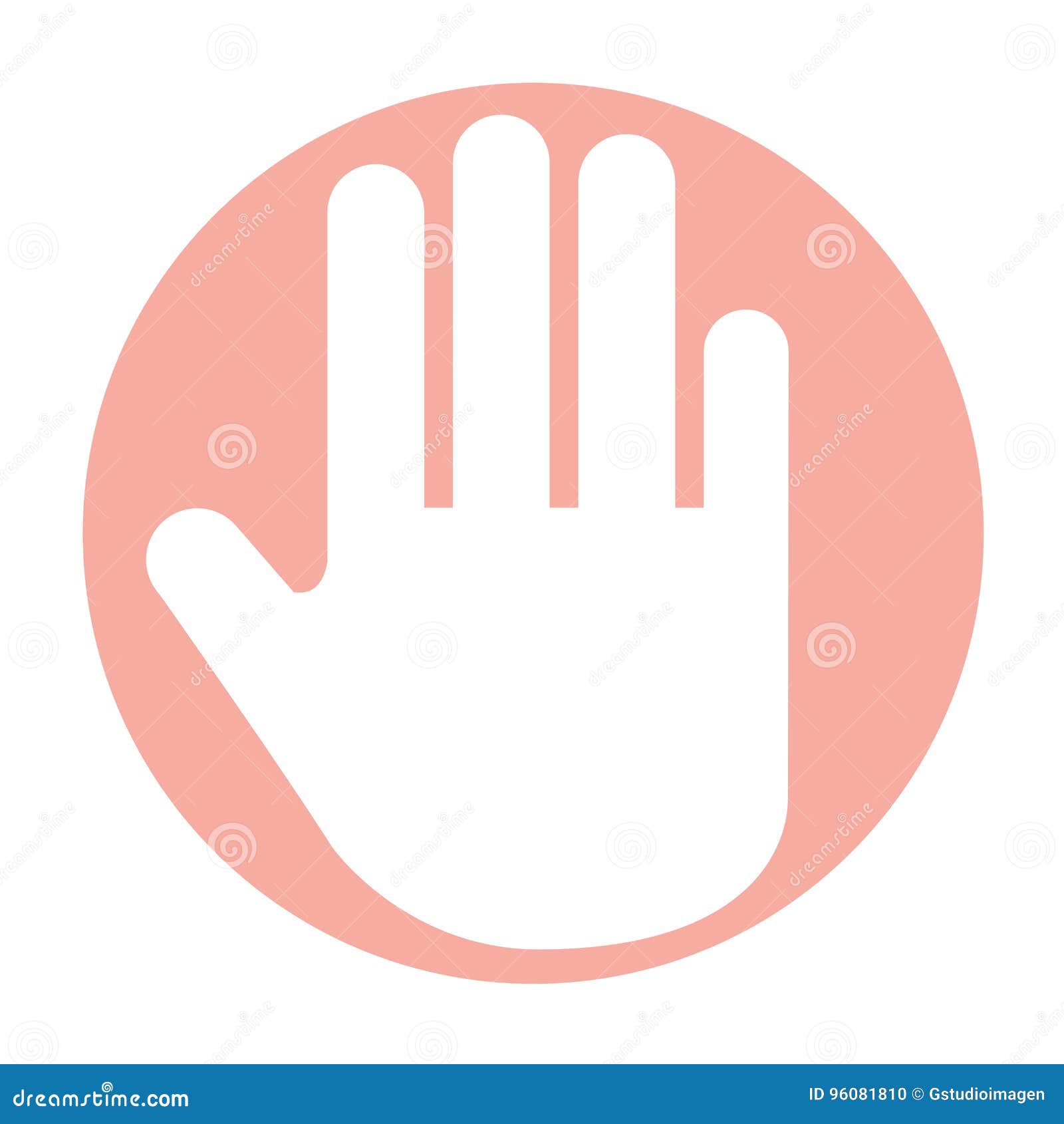 Hand human stop icon stock vector. Illustration of finger - 96081810