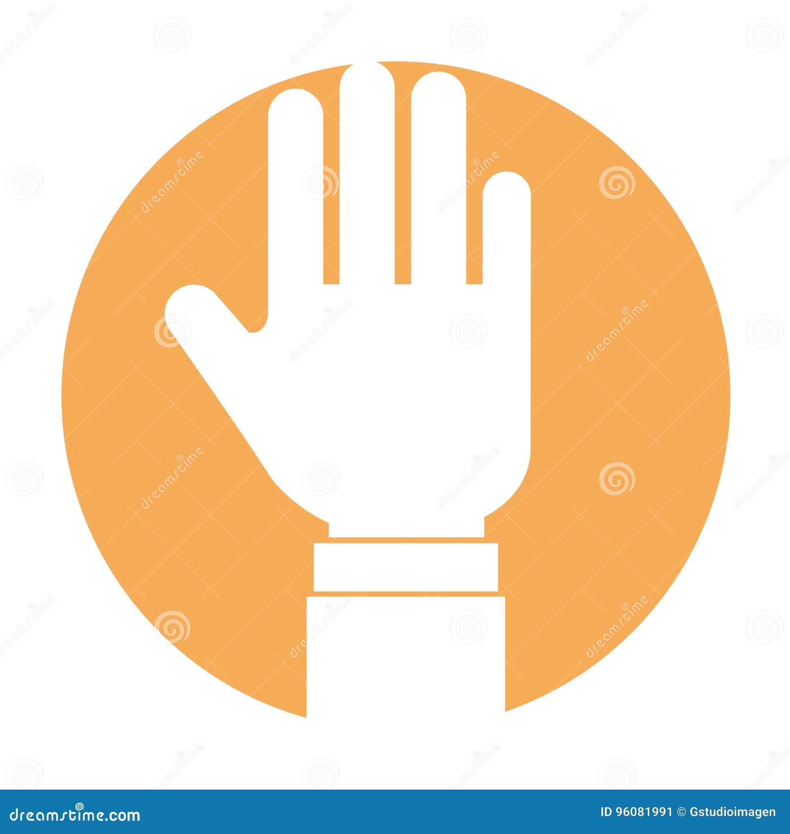 Hand human stop icon stock vector. Illustration of icon - 96081991