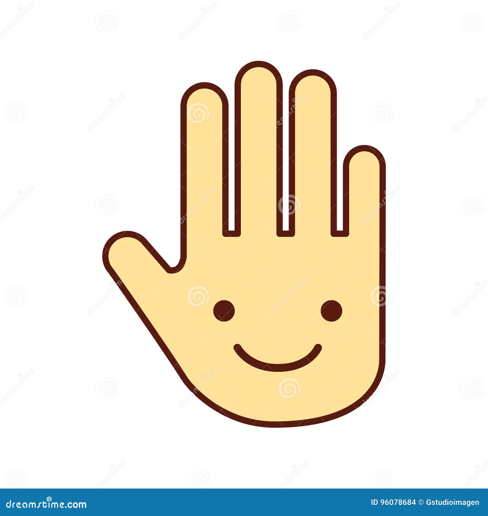 Hand Human Stop Kawaii Character Stock Vector - Illustration of comic ...