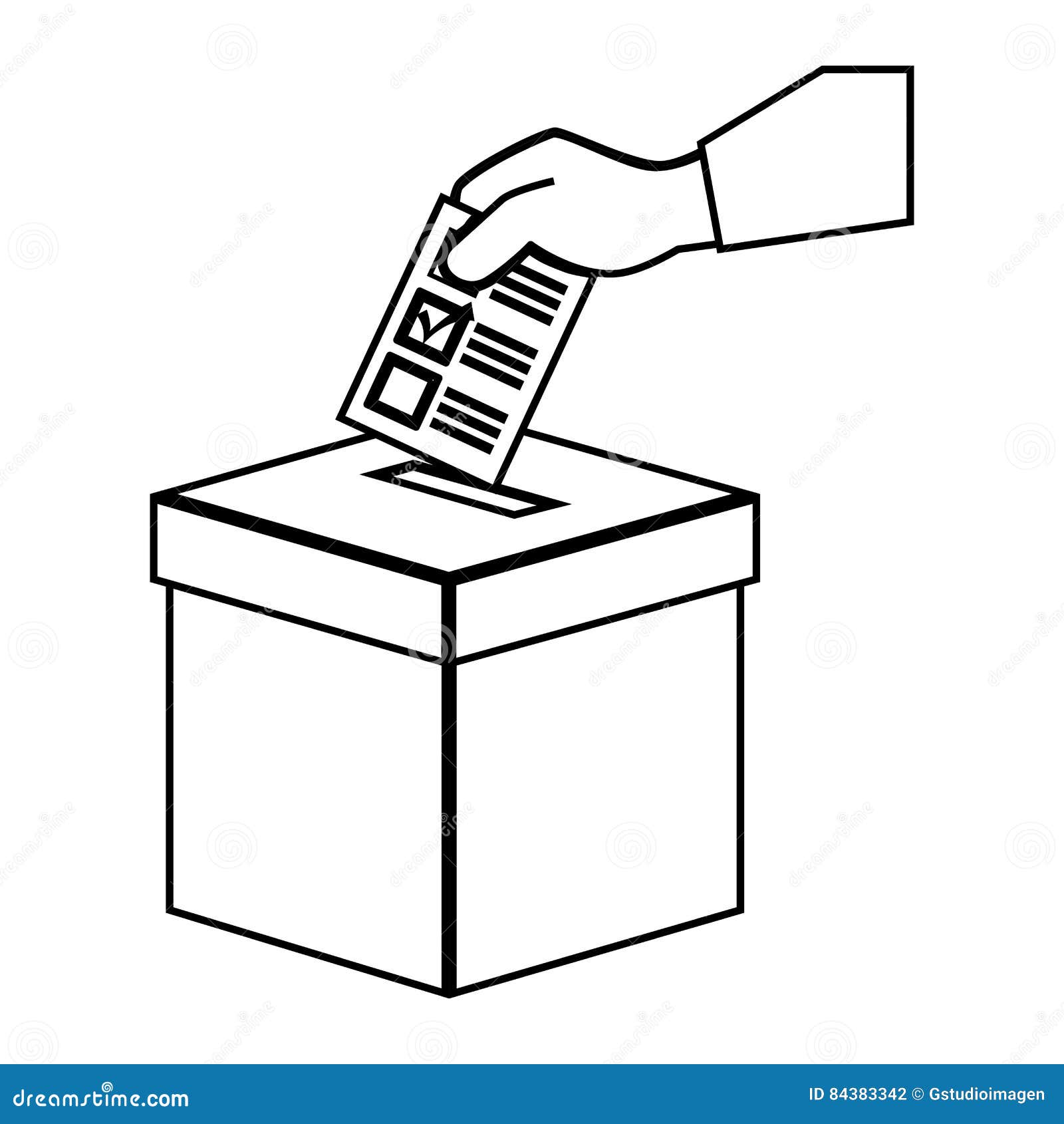 Hand human with vote card stock illustration. Illustration of design ...