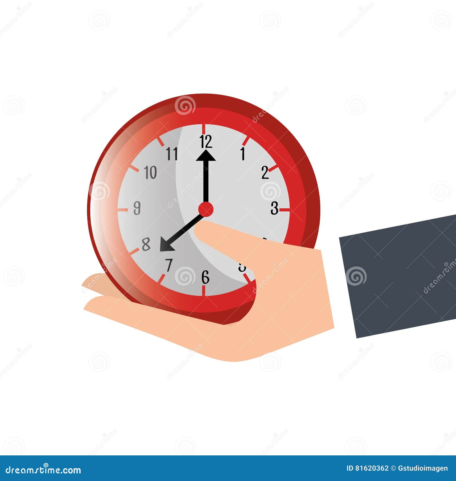 Hand Human with Watch Isolated Icon Stock Vector - Illustration of ...