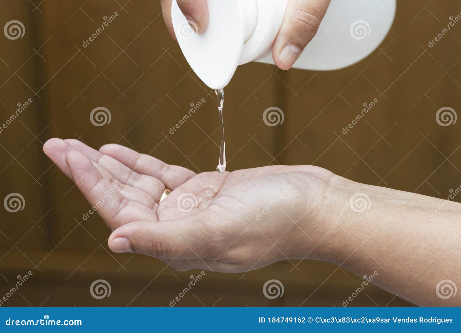 Hand Hygiene with Alcohol Gel 70, Prevention of Coronavirus Stock Photo ...