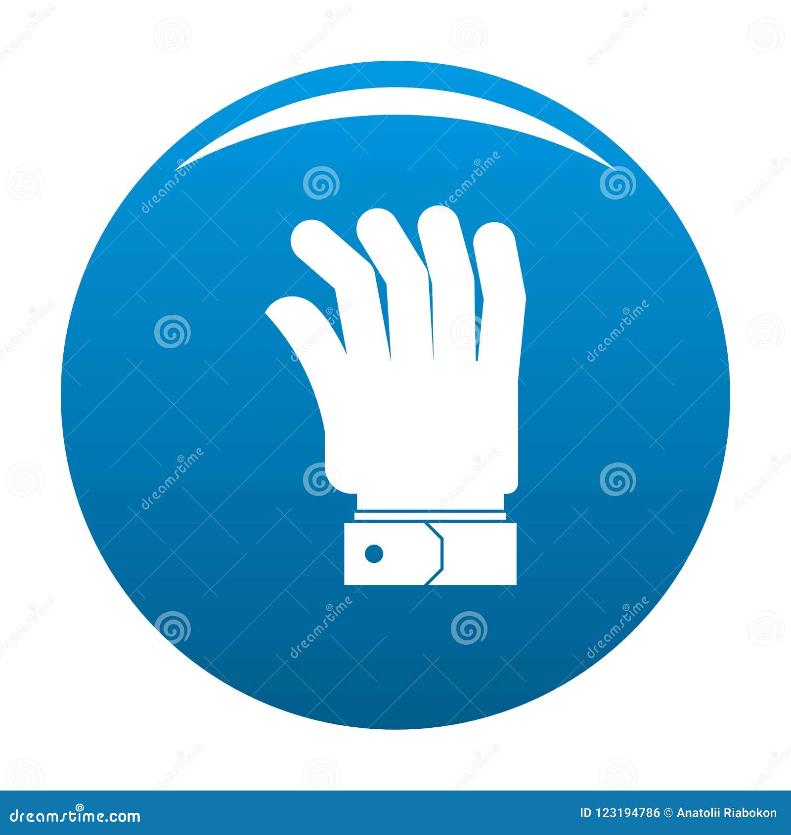 Hand icon blue stock illustration. Illustration of gesture - 123194786