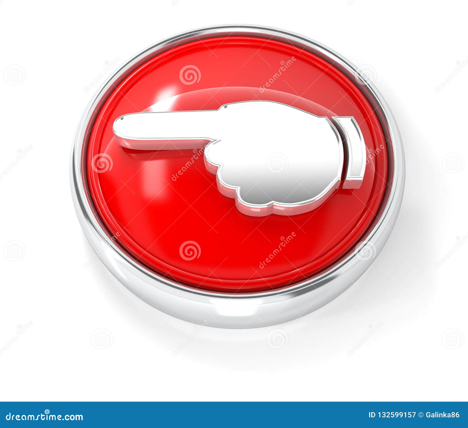 Hand Icon on Glossy Red Round Button Stock Illustration - Illustration ...