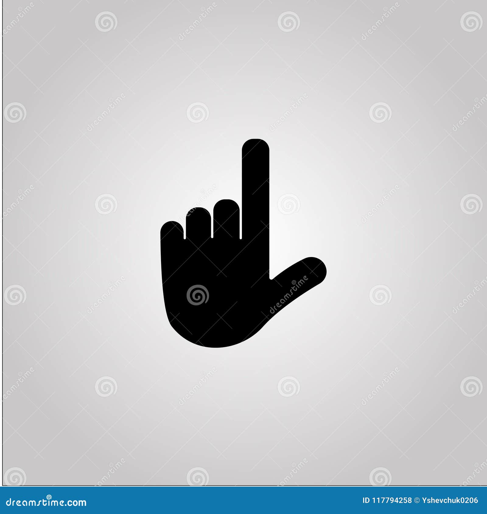 Hand Icon on a Grey Background Stock Vector - Illustration of square ...