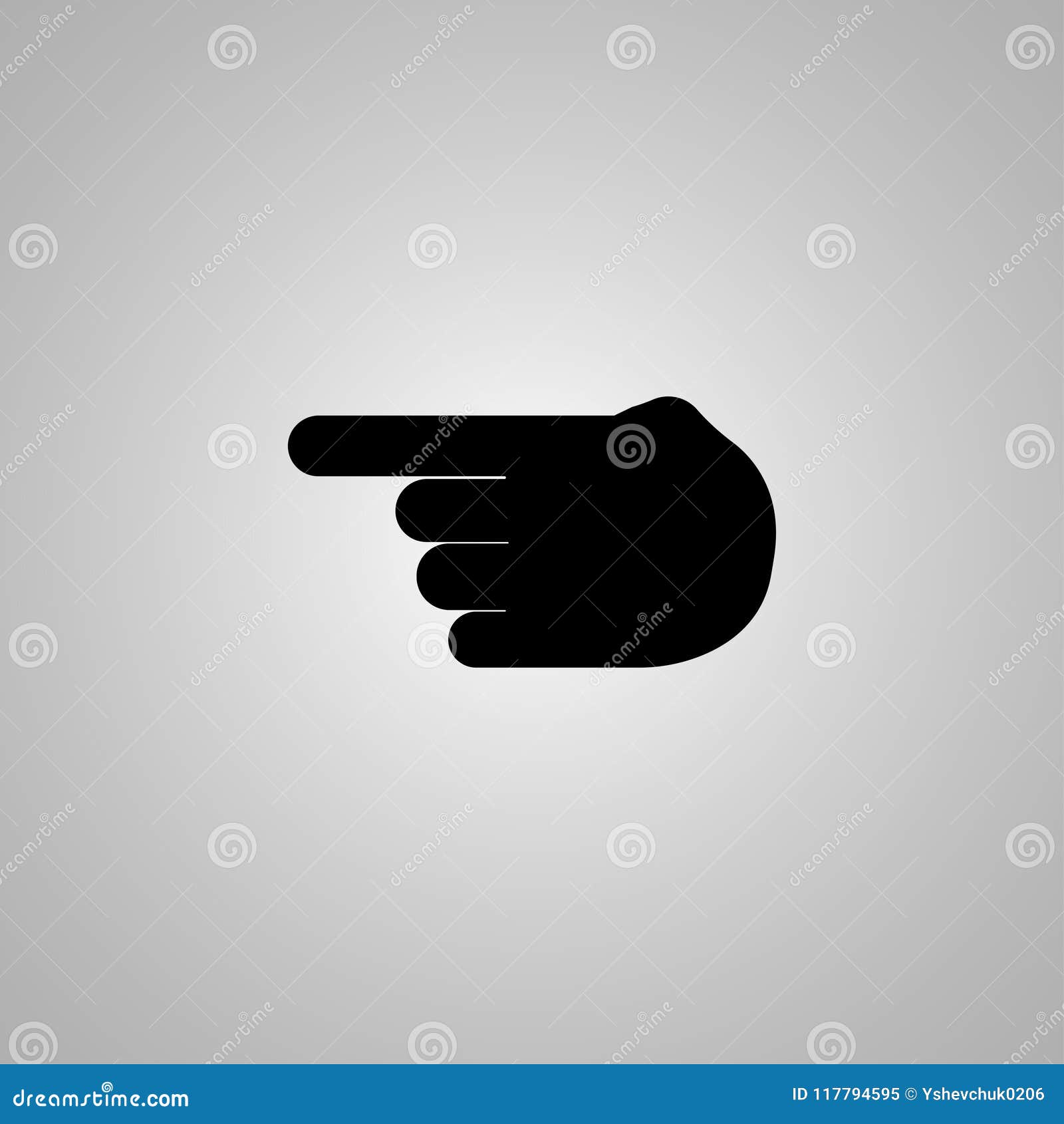 Hand Icon on a Grey Background Stock Vector - Illustration of ...