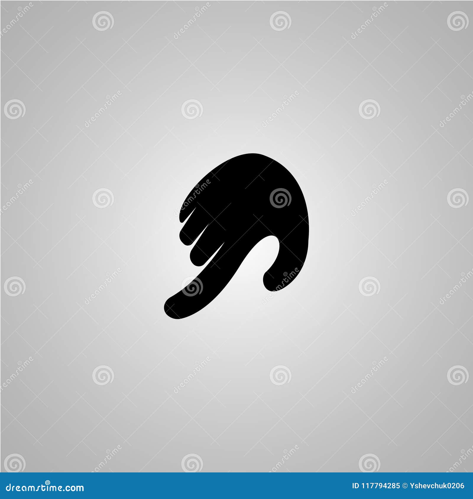 Hand Icon on a Grey Background Stock Vector - Illustration of graphic ...