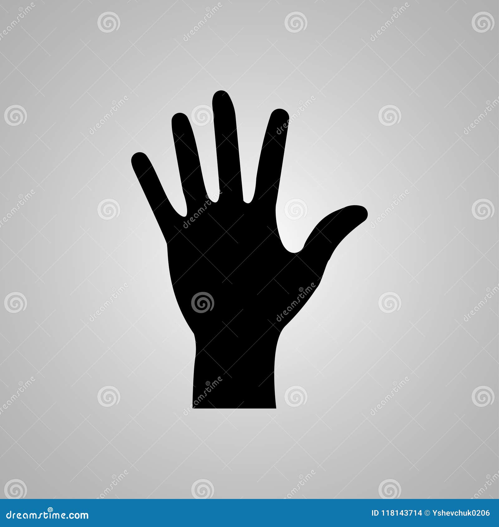 Hand Icon on the Grey Background Stock Vector - Illustration of palm ...