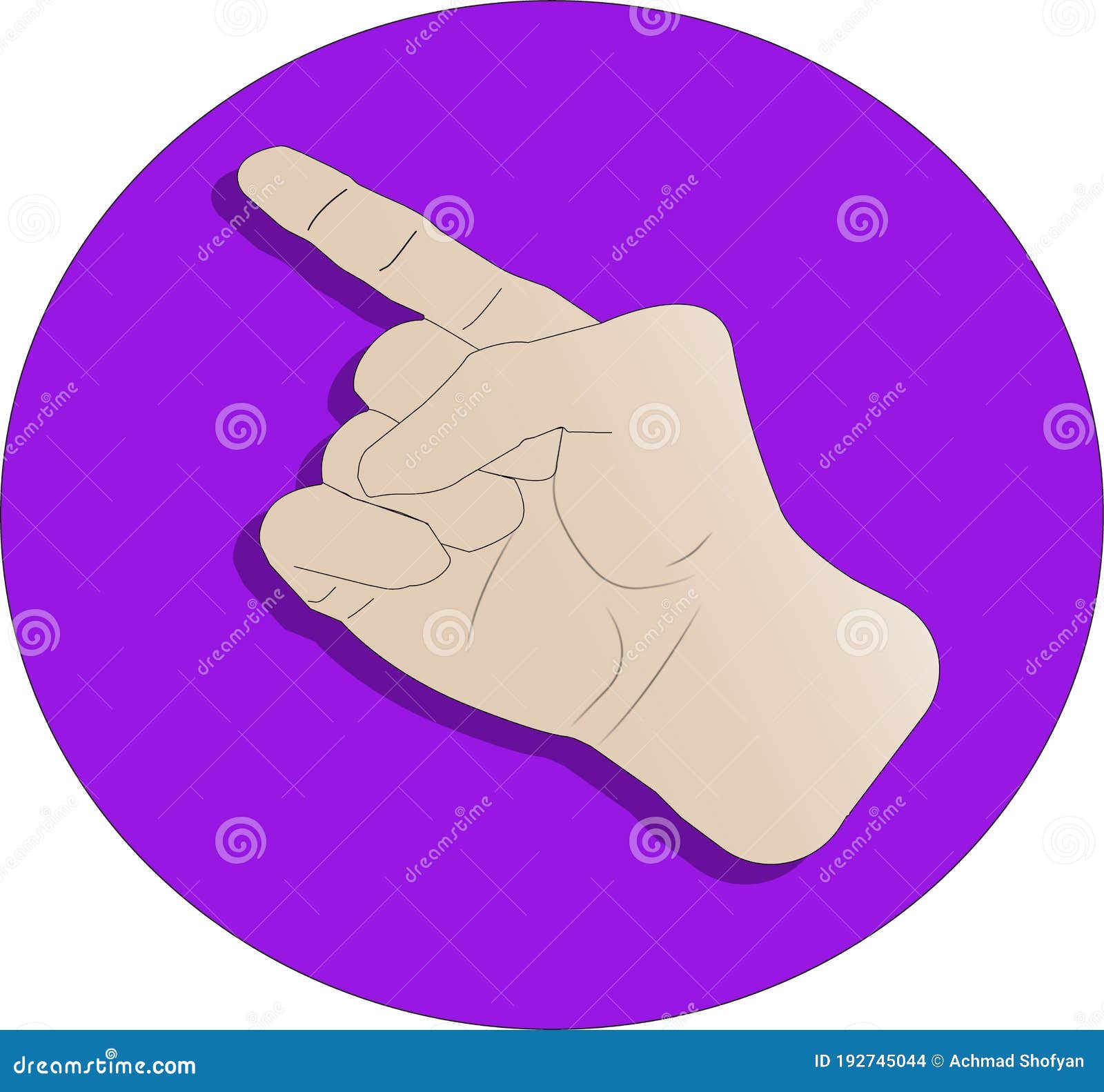 Hand Icon with Index Finger Stock Vector - Illustration of purple, hand ...