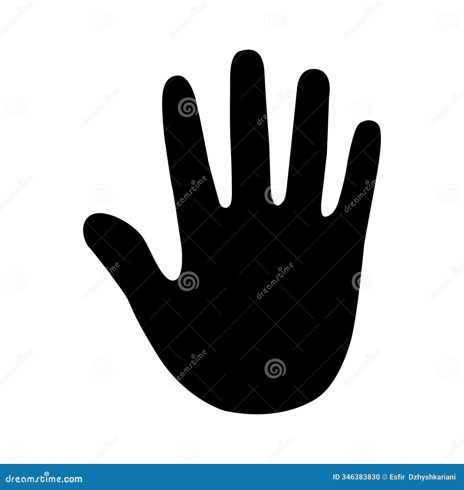 Hand Icon Isolated Human Hand Black Silhouette Vector Stock ...