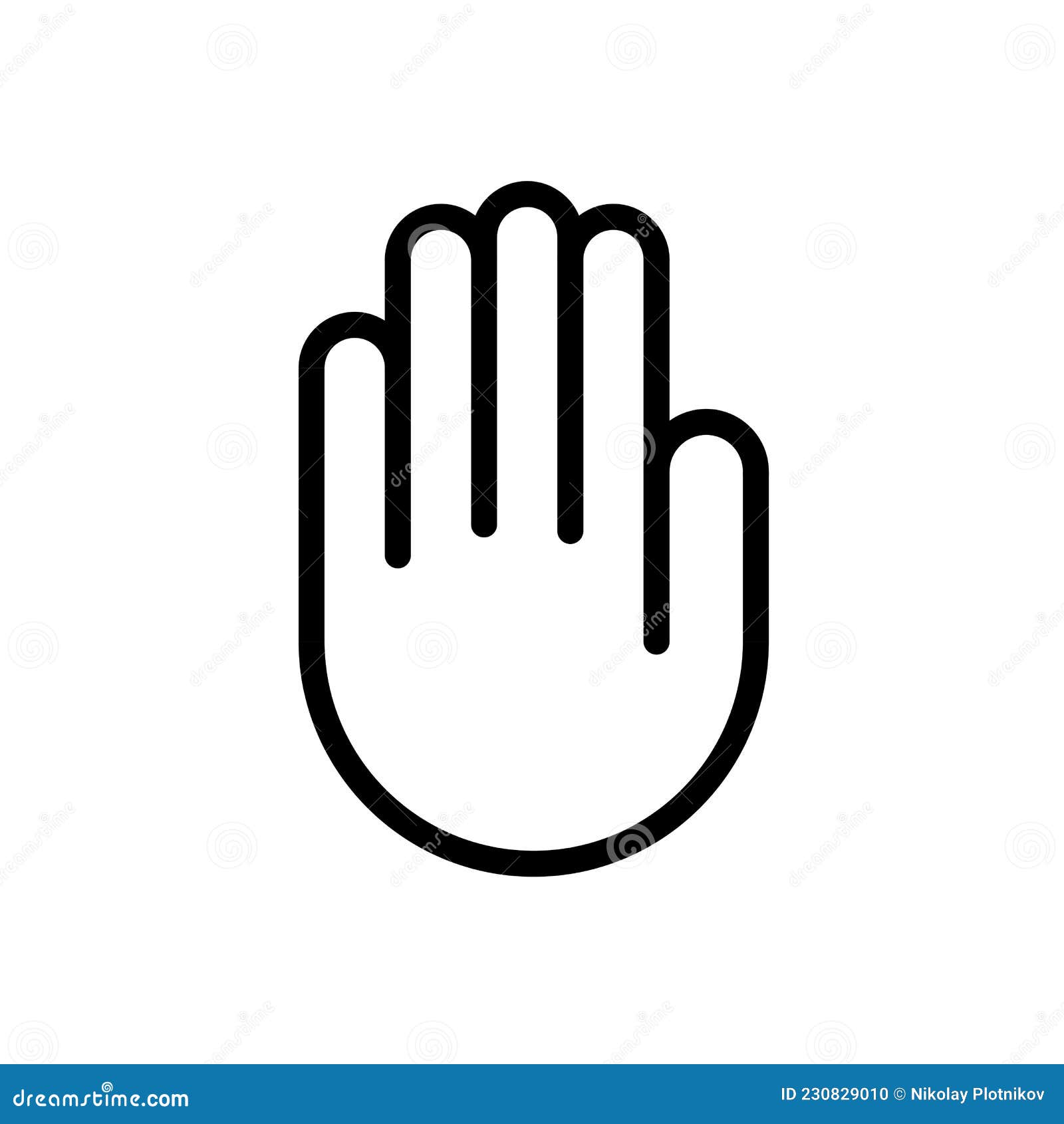 Hand Icon Isolated on White Background, Simple Line Icon Touch Symbol ...