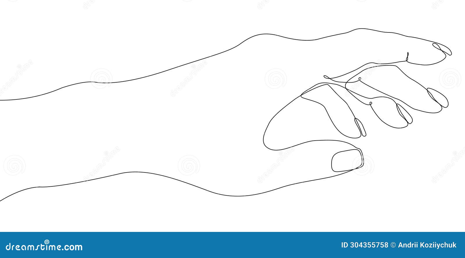 Hand Icon Line Continuous Drawing Vector. One Line Hand Icon Vector ...