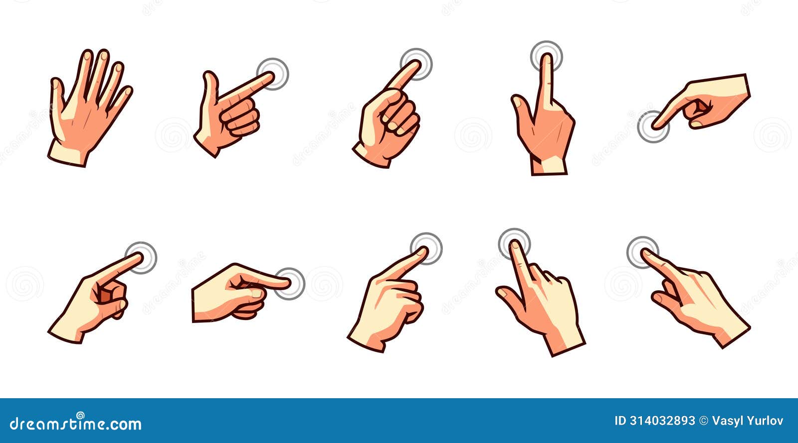 Hand Icon Pointer, Finger Points, Hands Gestures. Vector Stock Vector ...
