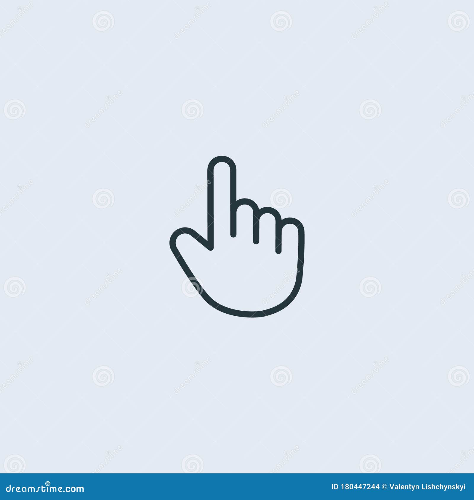 Hand Icon Pointer. Vector Symbol Outline Simple Flat Sign Stock Vector ...