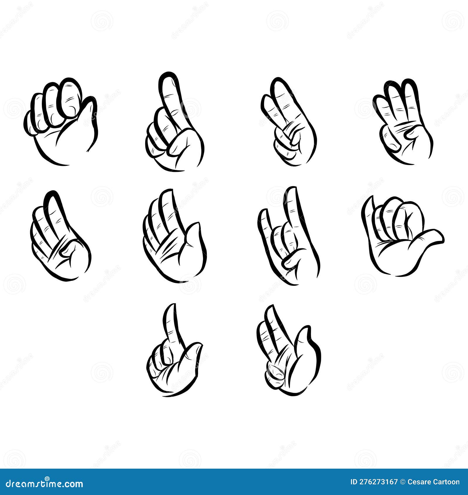 Hand icon set stock vector. Illustration of flat, hand - 276273167