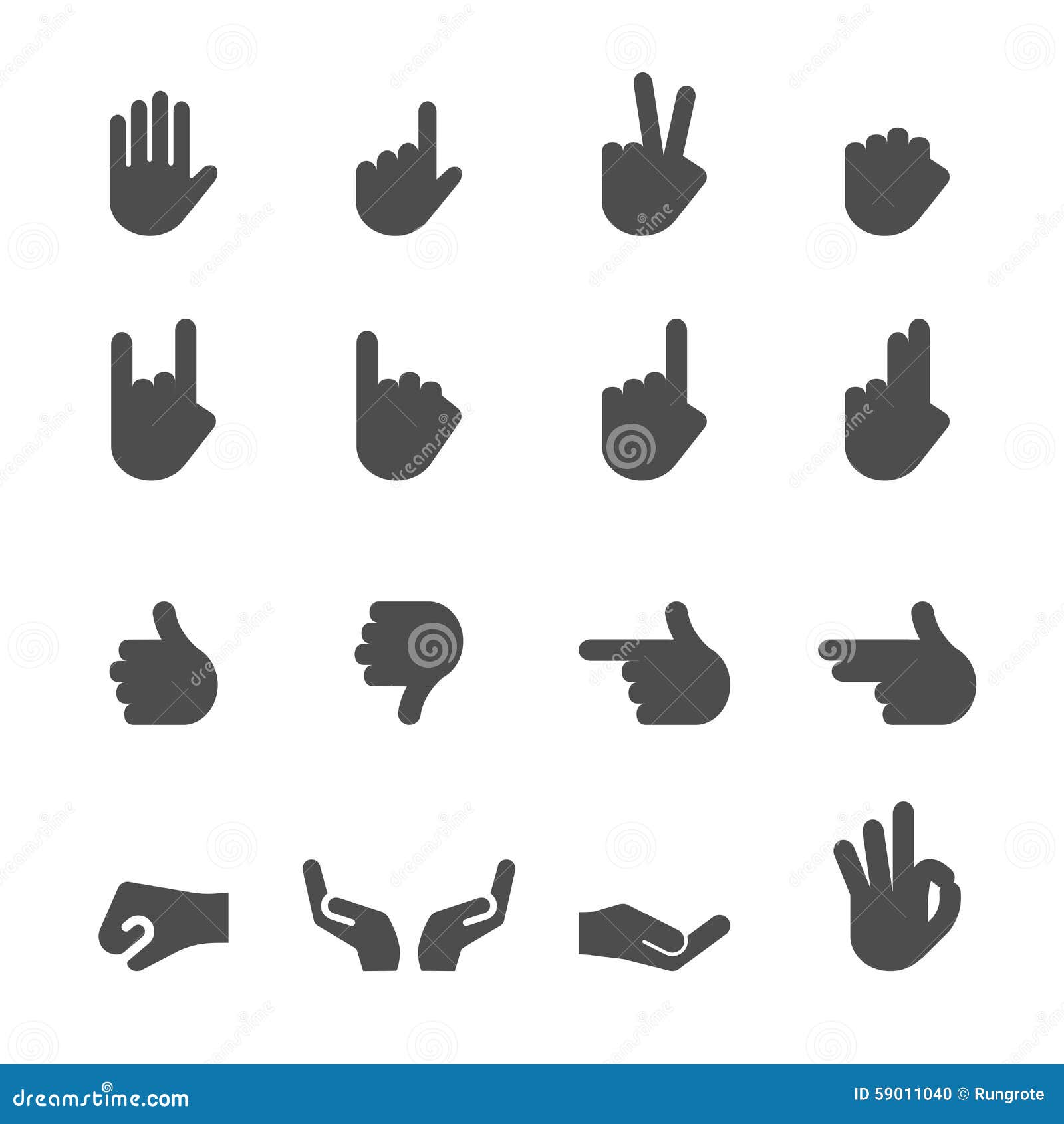 Hand Icon Set, Vector Eps10 Stock Vector - Illustration of hold ...