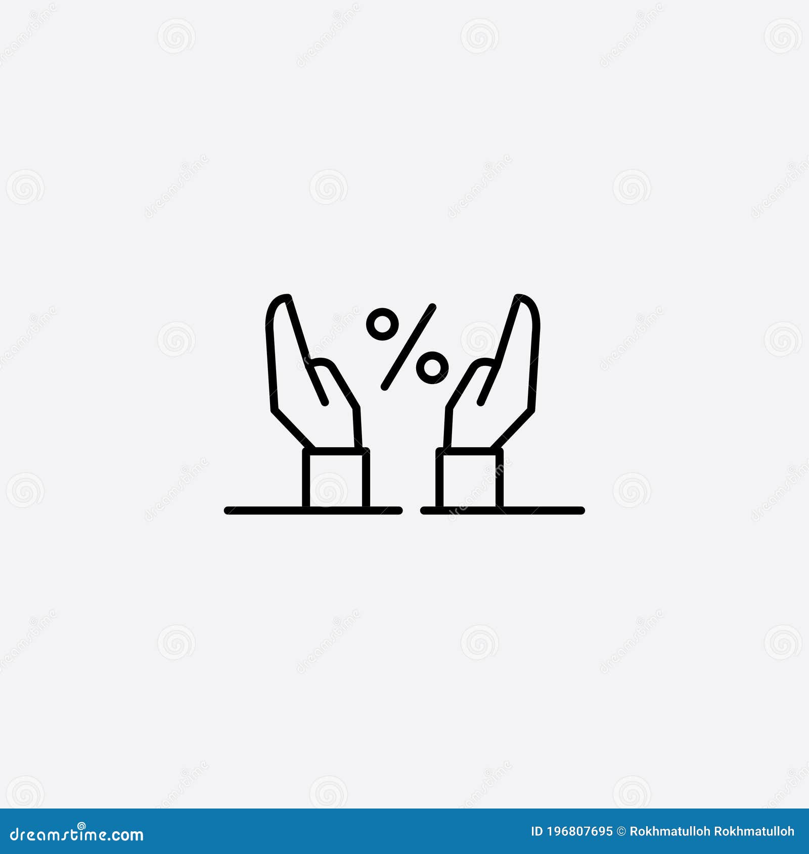 Hand Icon Symbol Design Vector Percentage Stock Vector - Illustration ...