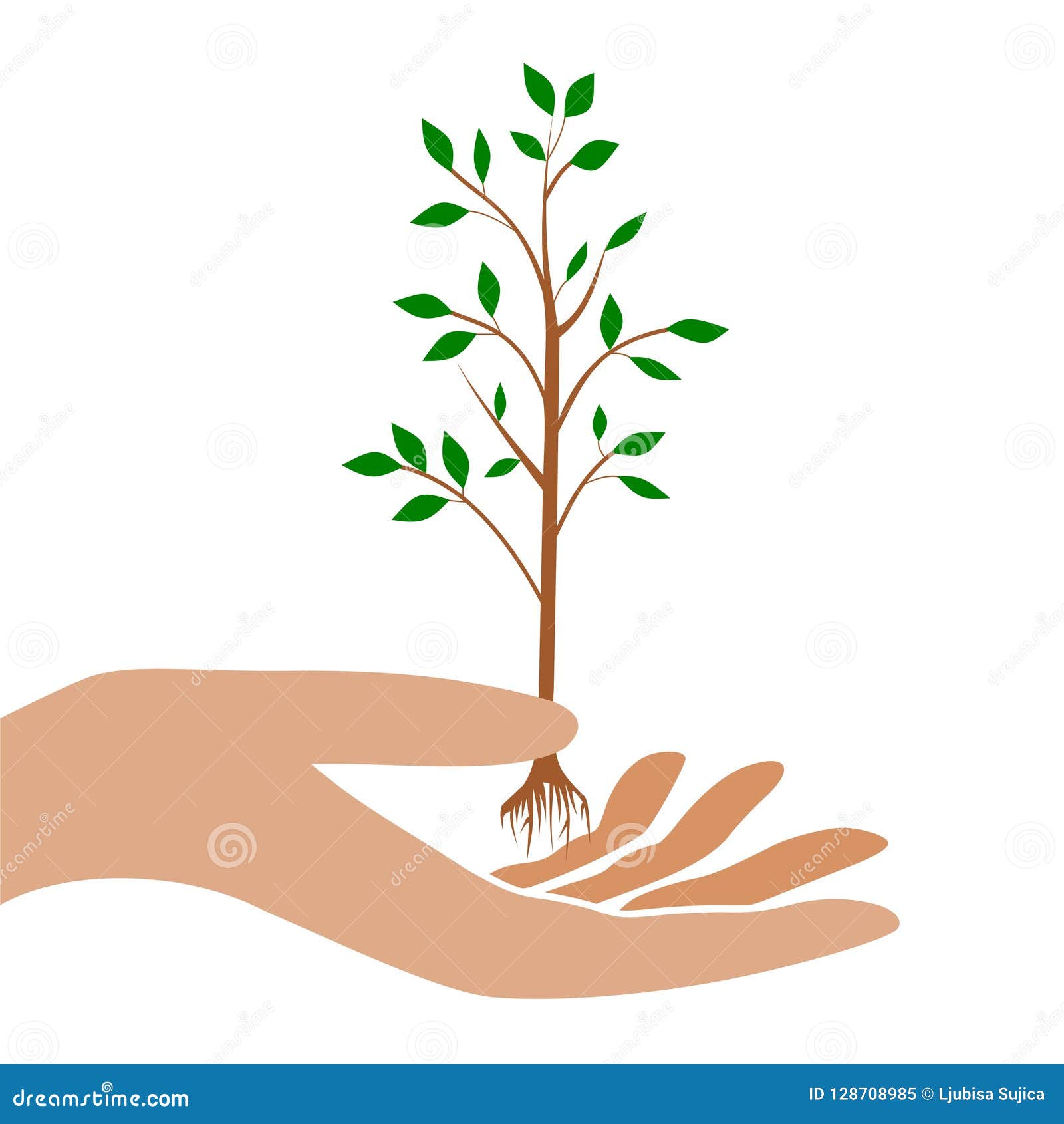Hand icon with tree stock vector. Illustration of lungs - 128708985