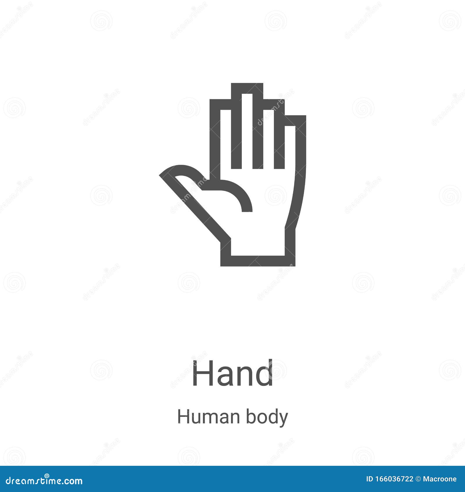 Hand Icon Vector from Human Body Collection. Thin Line Hand Outline ...