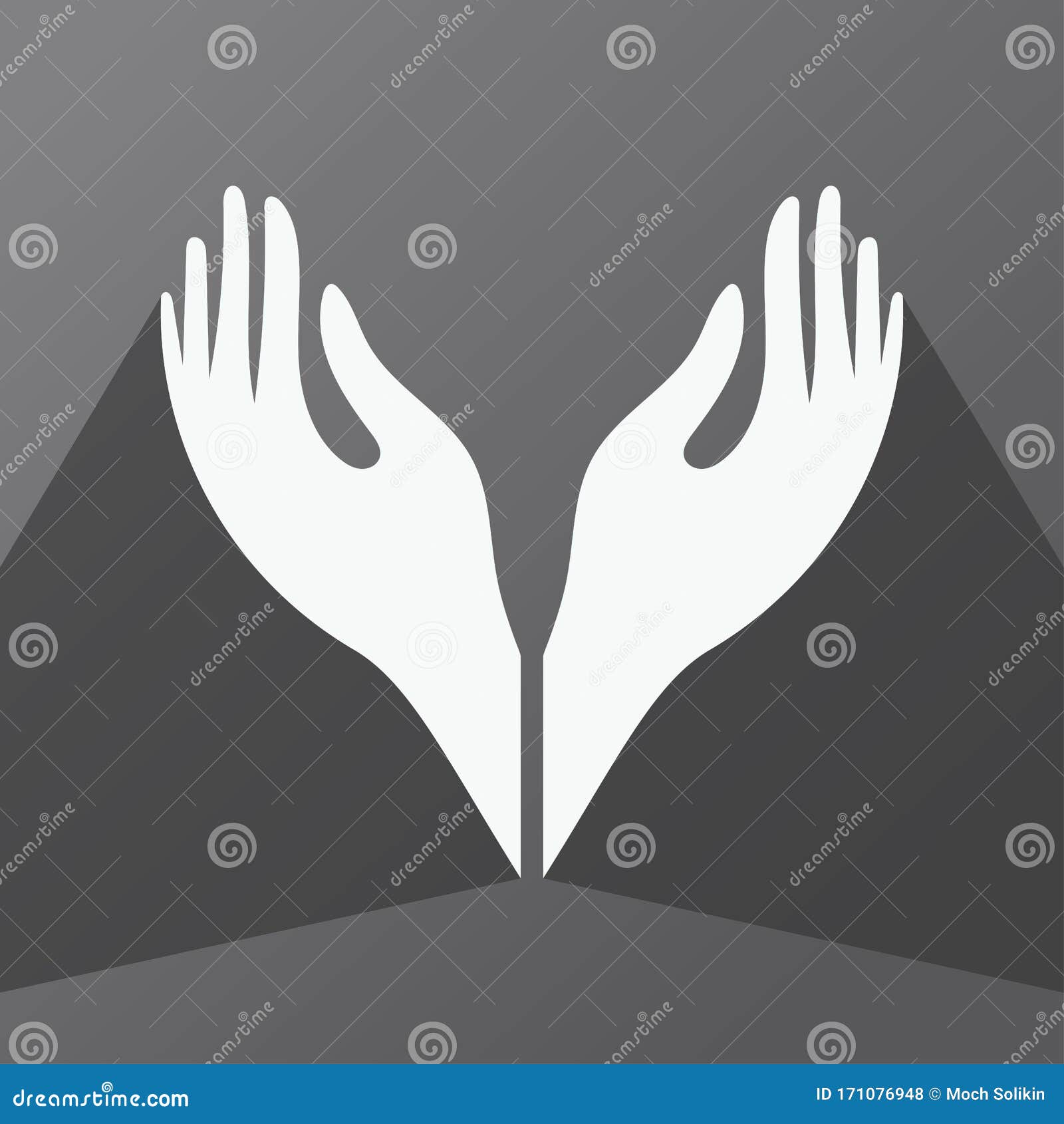 Hand Icon. Vector Illustration of Cupped Hands Stock Vector ...