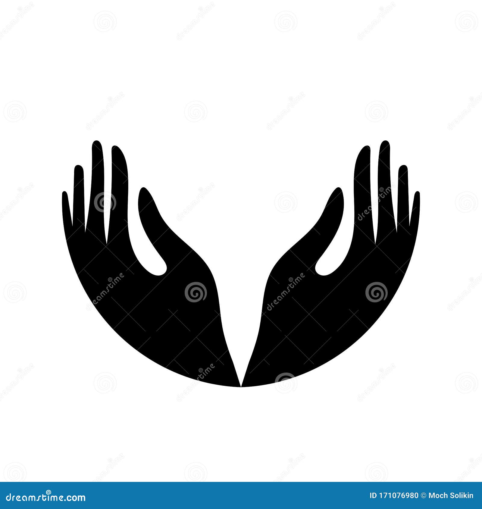 Hand Icon. Vector Illustration of Cupped Hands Stock Vector ...