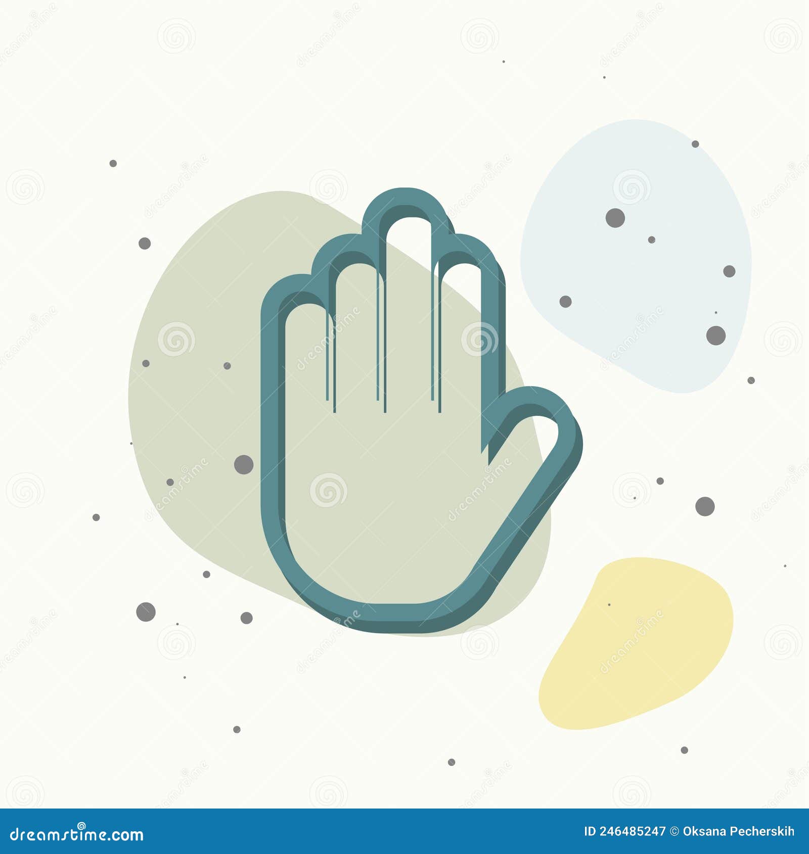 Hand Icon Vector. Vector Hand Illustration on Multicolored Background ...