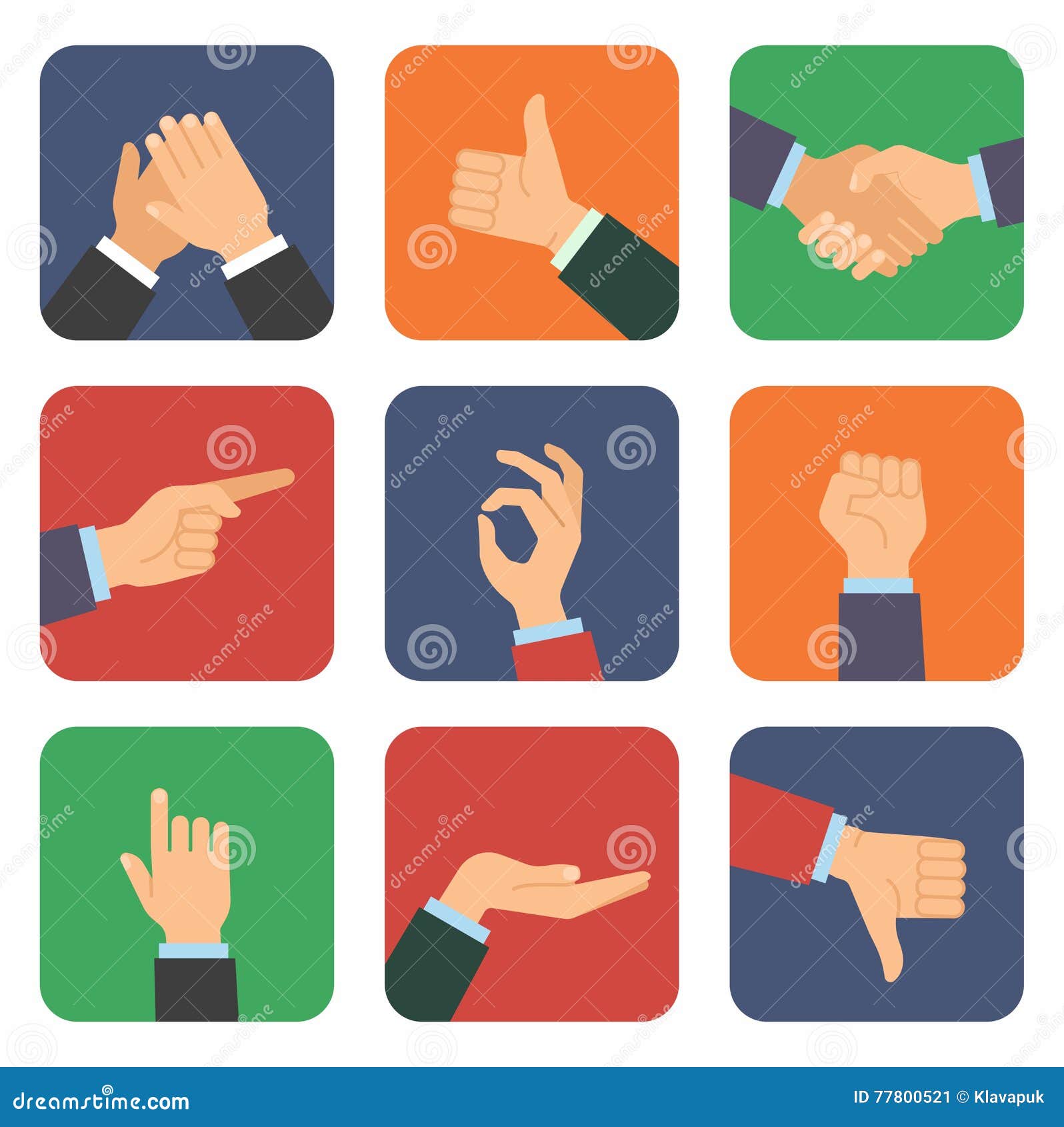 Hand icon. Vector set. stock vector. Illustration of pointing - 77800521