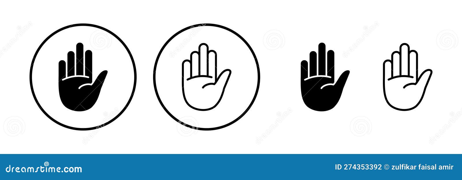 Hand Icon . Hand Symbols. Palm Stock Vector - Illustration of finger ...
