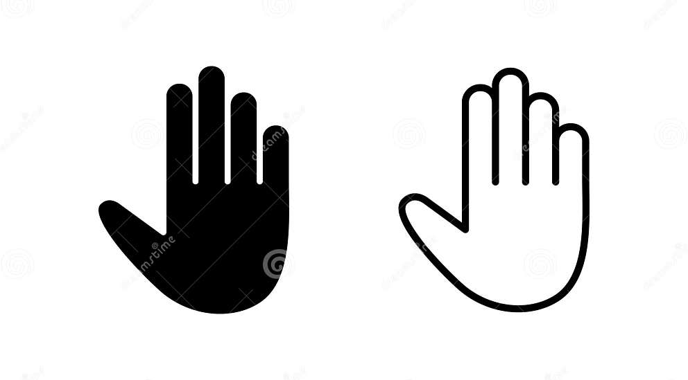 Hand Icon . Hand Symbols. Palm Stock Vector - Illustration of clicking ...