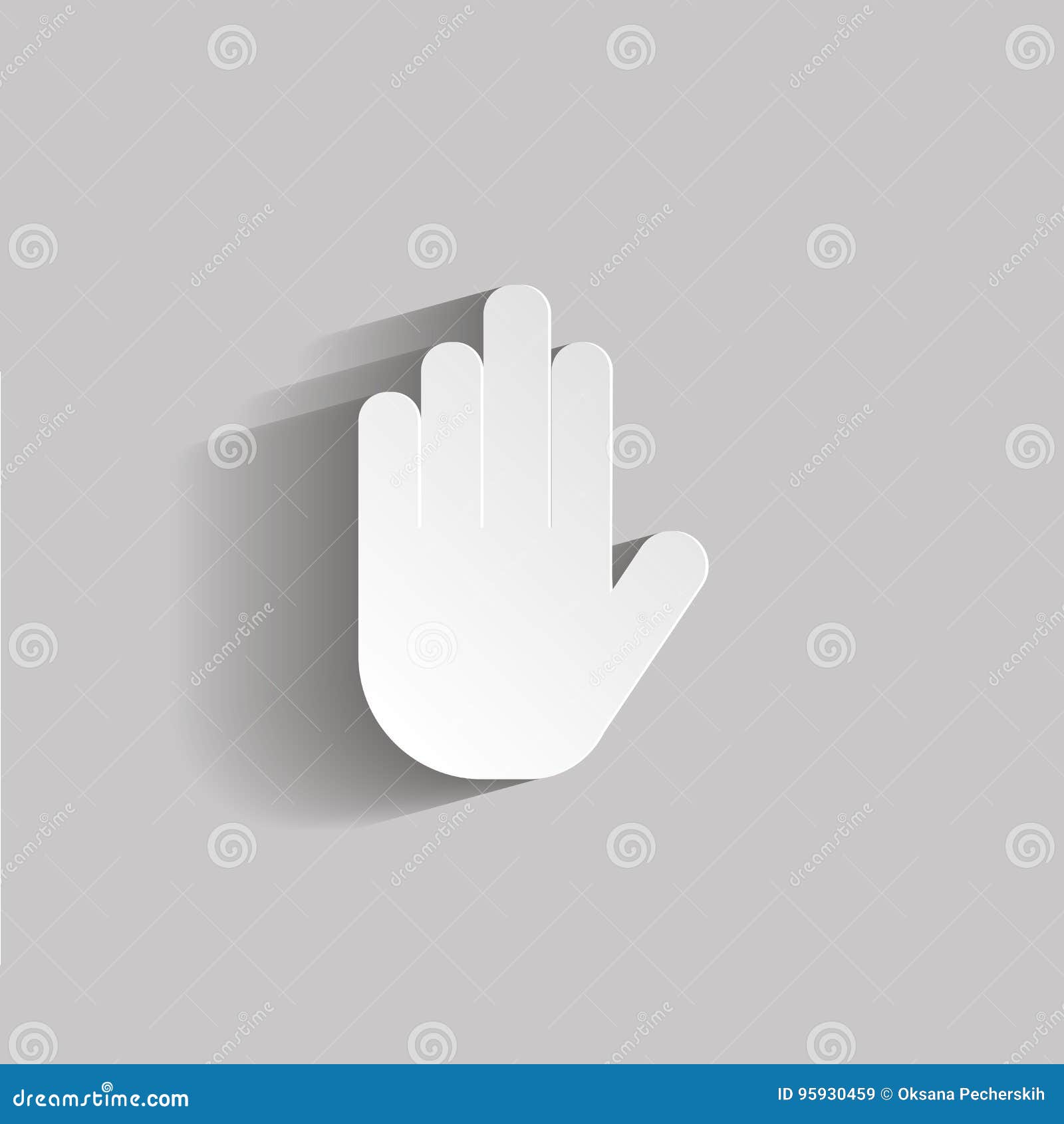Hand Icon Vector. Vector Illustration with Shadow Stock Vector ...