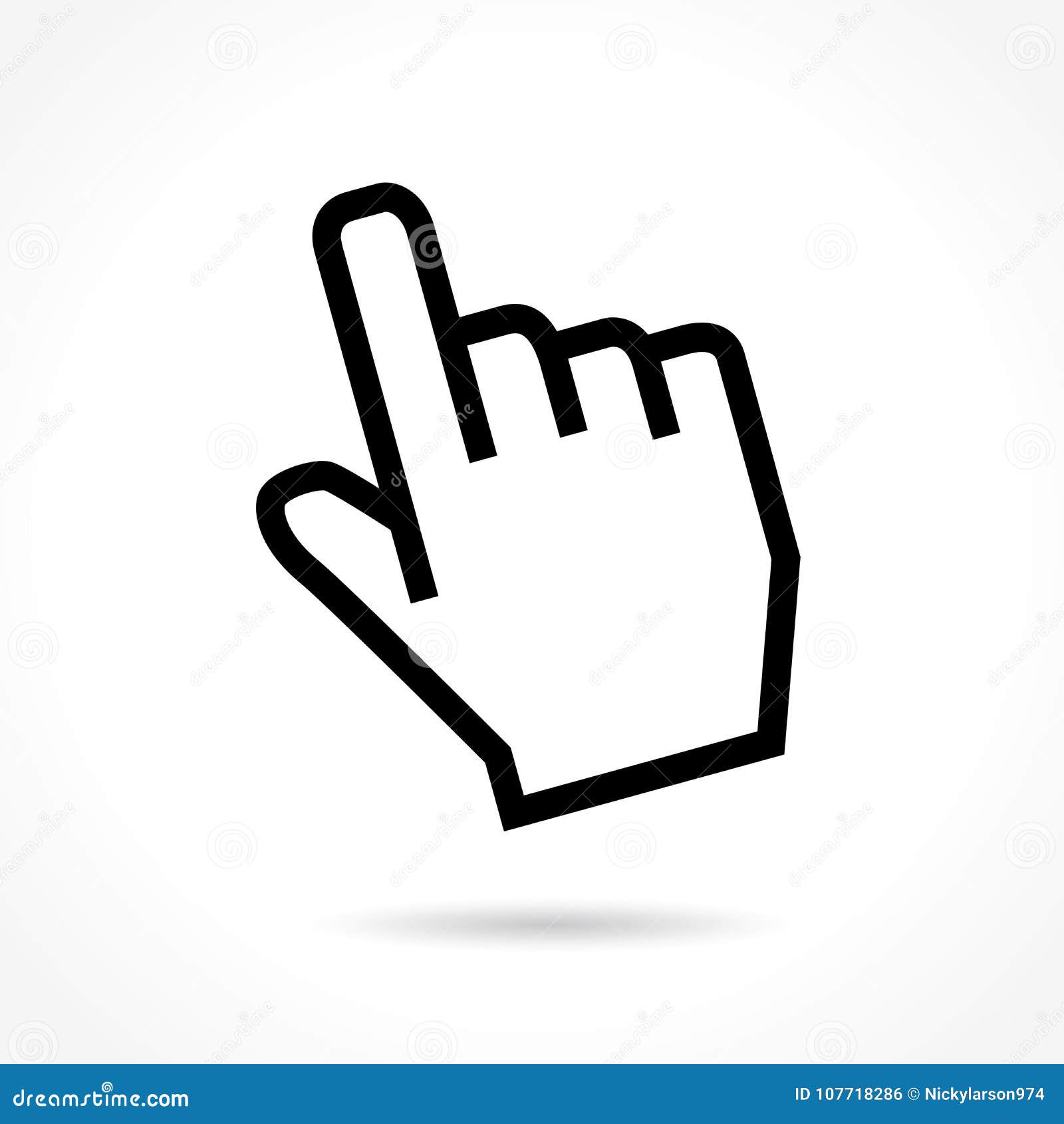 Hand Icon on White Background Stock Vector - Illustration of press ...