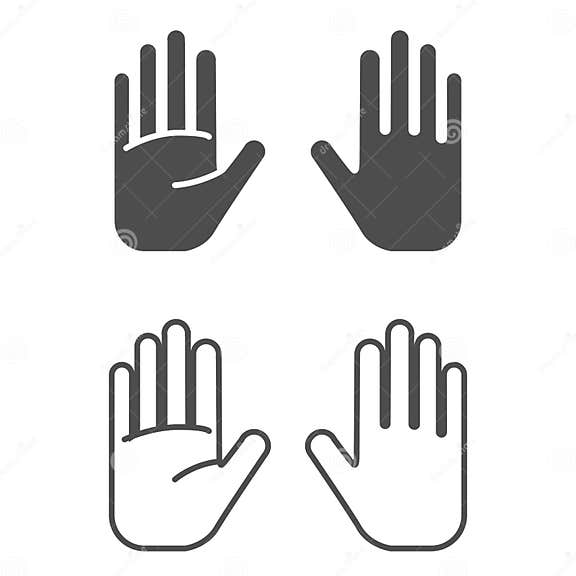Hand Icon on a White Background. Vector Illustration Stock Illustration ...