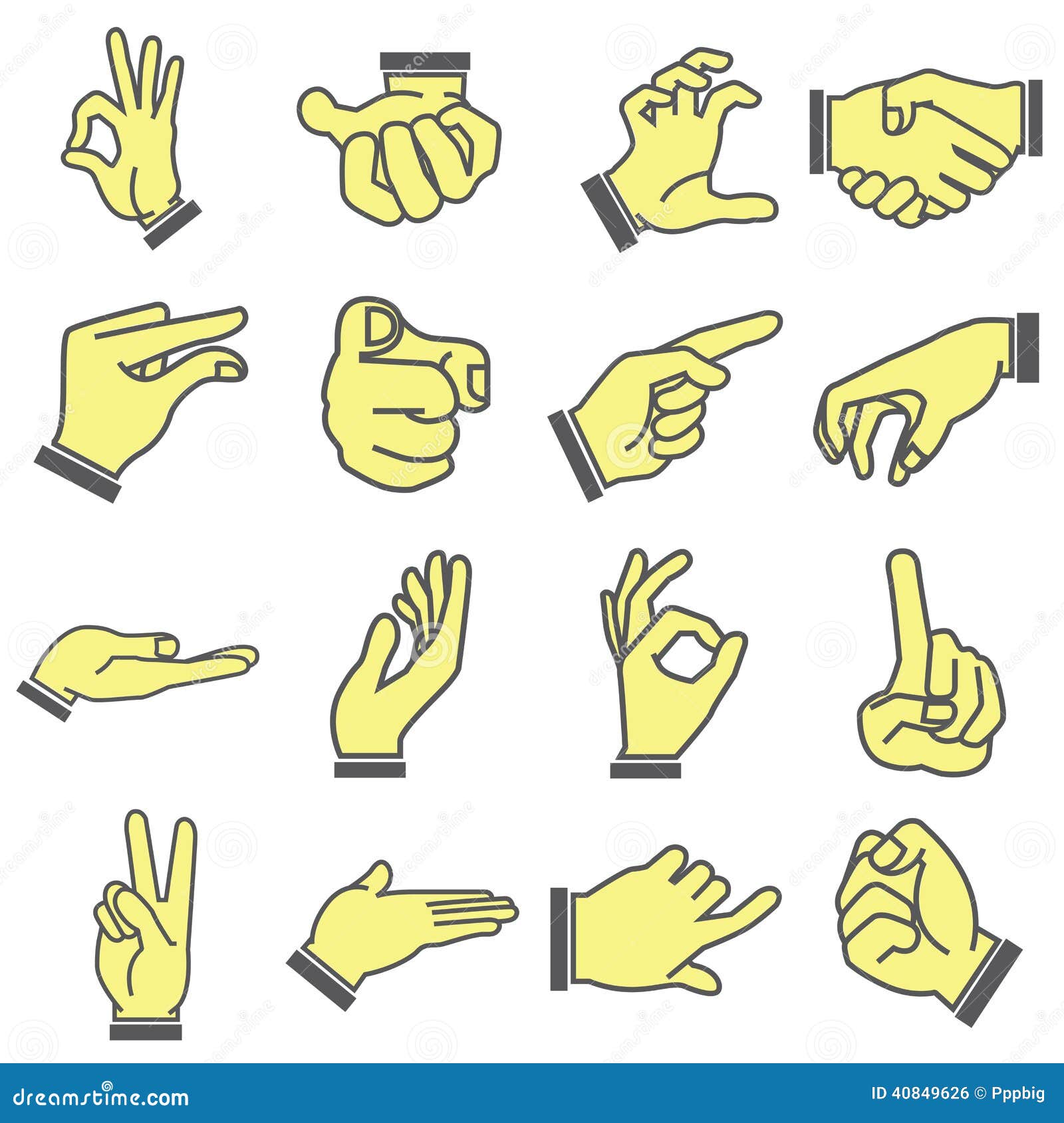 Hand icons stock illustration. Illustration of agree - 40849626