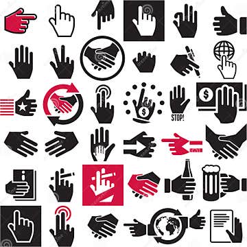 Hand icons set. Handshake stock vector. Illustration of internet - 27550705