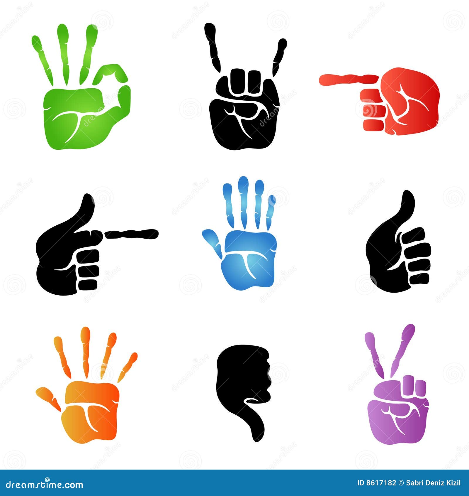 Hand icons vector stock vector. Illustration of button - 8617182