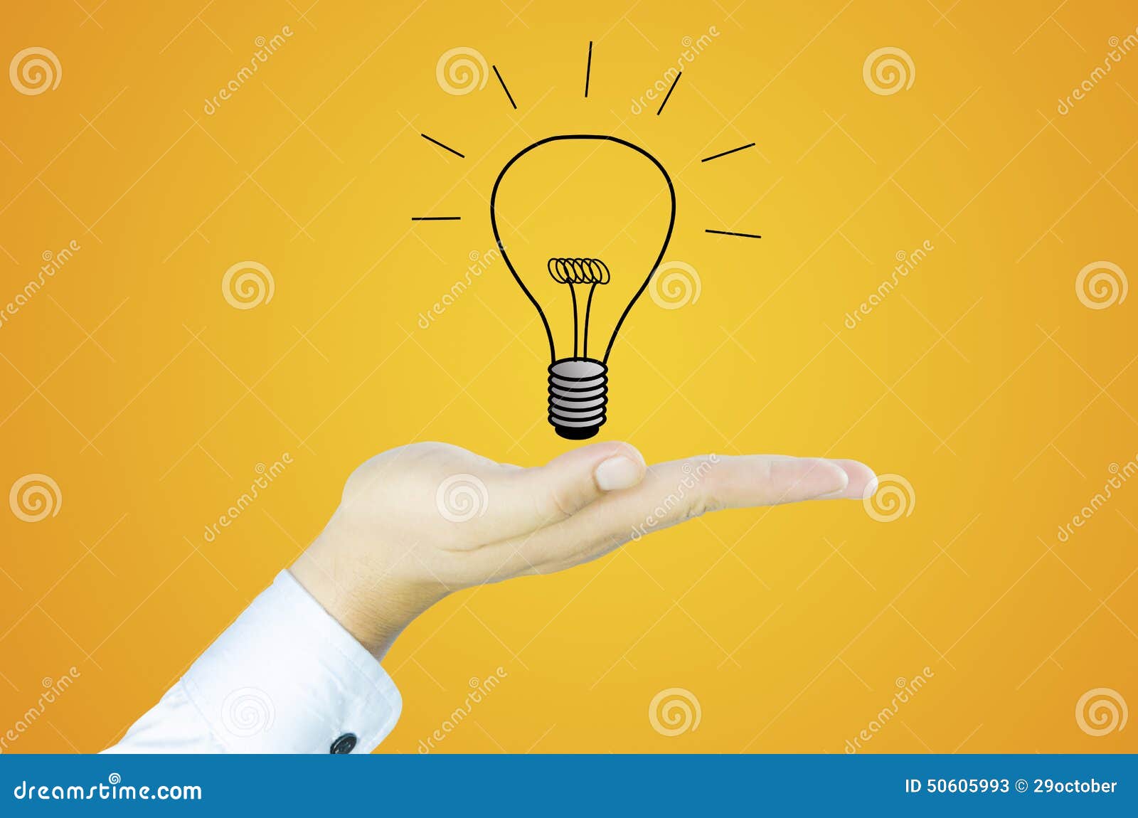 Hand with idea tungsten stock image. Image of finger - 50605993